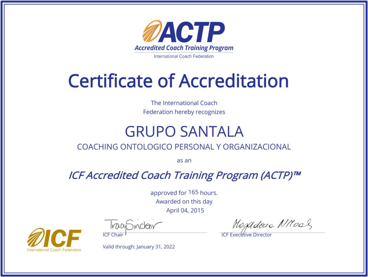 ICF Certified Coaching Program | Grupo Santalá